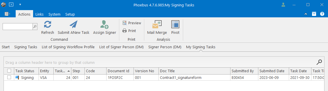 My Signing Tasks. pbs.bo.dm.esign.mytasks