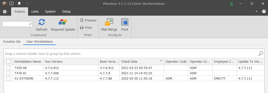 List of client workstations. pbs.bo.ps.userworkstations
